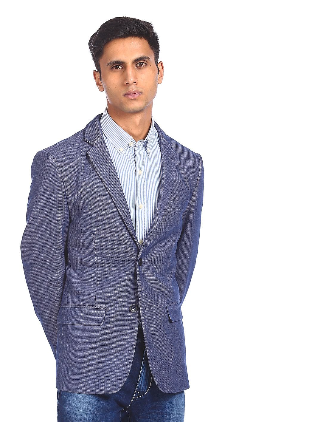 Buy Flying Machine Solid Single Breasted Blazer - NNNOW.com