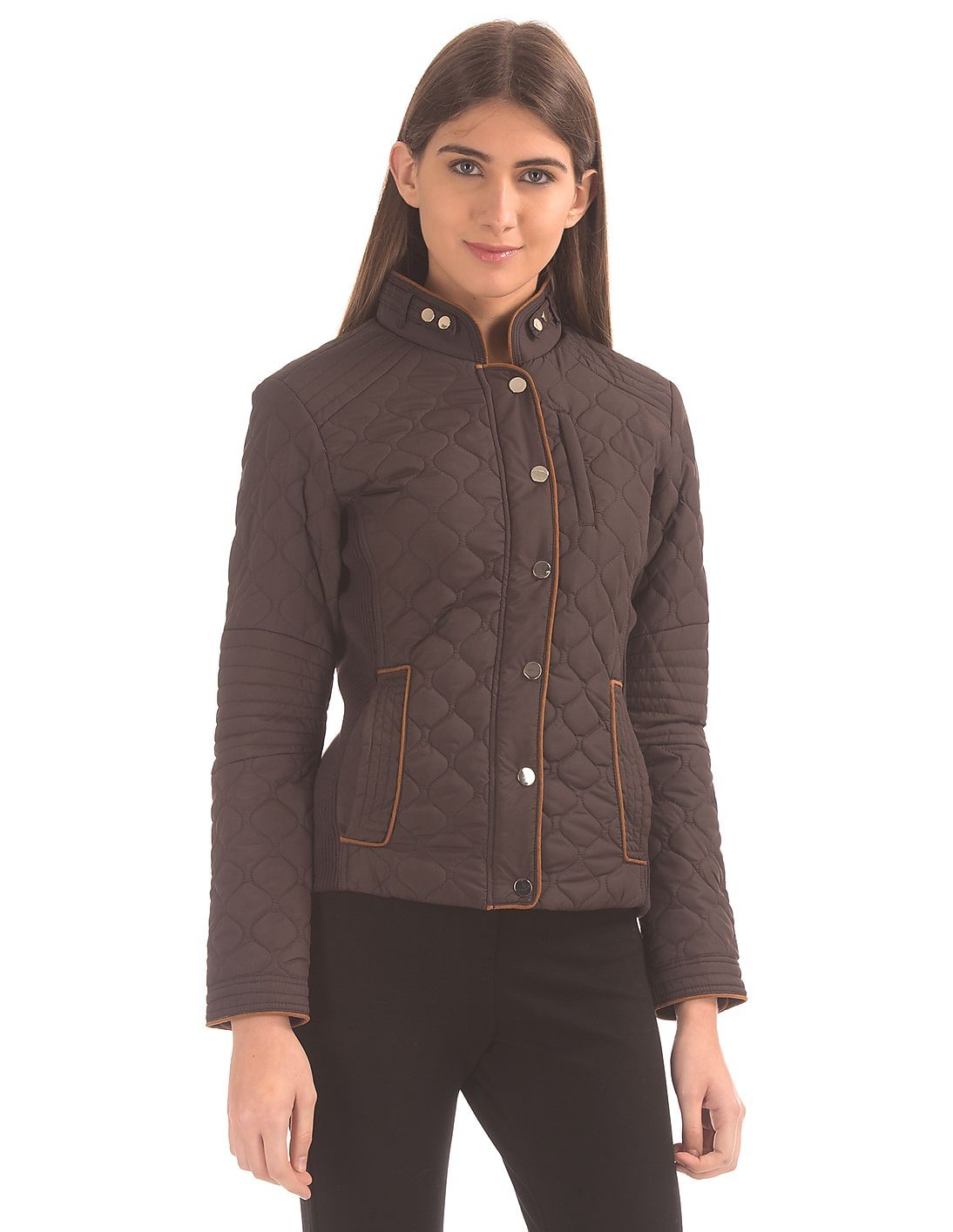 Buy Arrow Woman Ribbed Panel Quilted Jacket - NNNOW.com