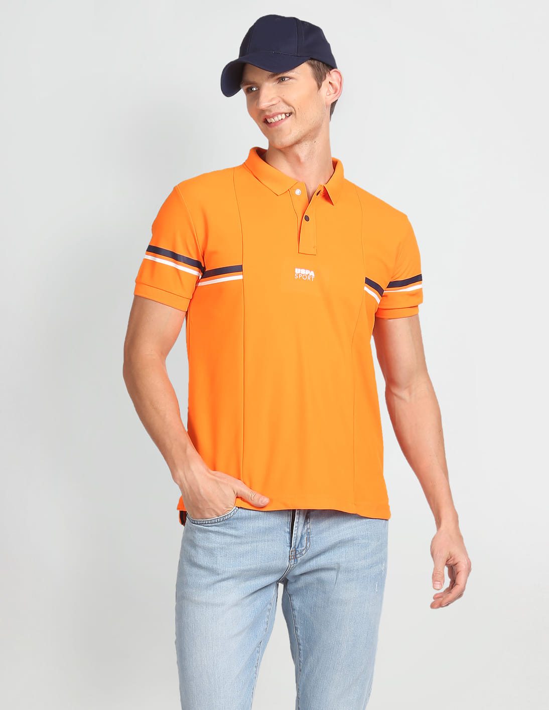 Buy USPA Active Slim Fit Horizontal Stripe Polo Shirt - NNNOW.com