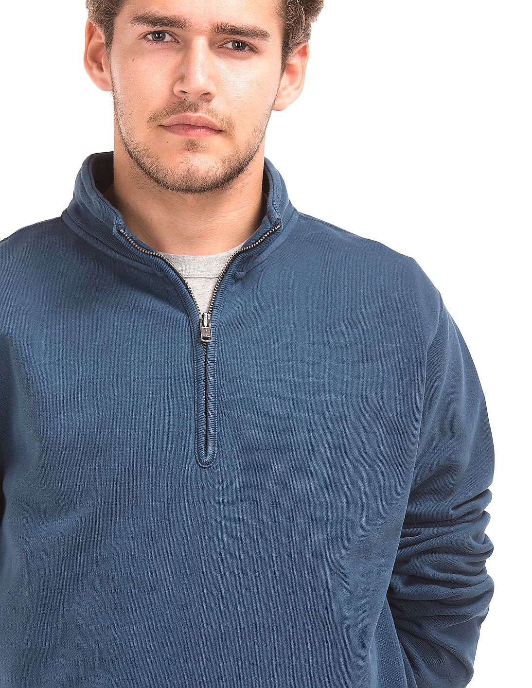 Buy GAP Men Men Blue Sun Wash Half Zip Sweatshirt - NNNOW.com Buy GAP Men Men Blue Sun Wash Half Zip Sweatshirt - NNNOW.com
